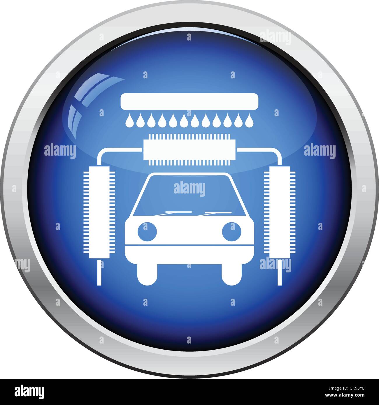 Car wash icon. Glossy button design. Vector illustration Stock Vector ...