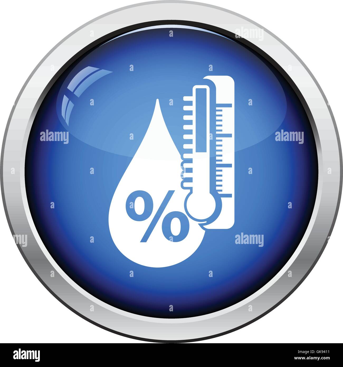 Humidity icon. Glossy button design. Vector illustration Stock Vector ...