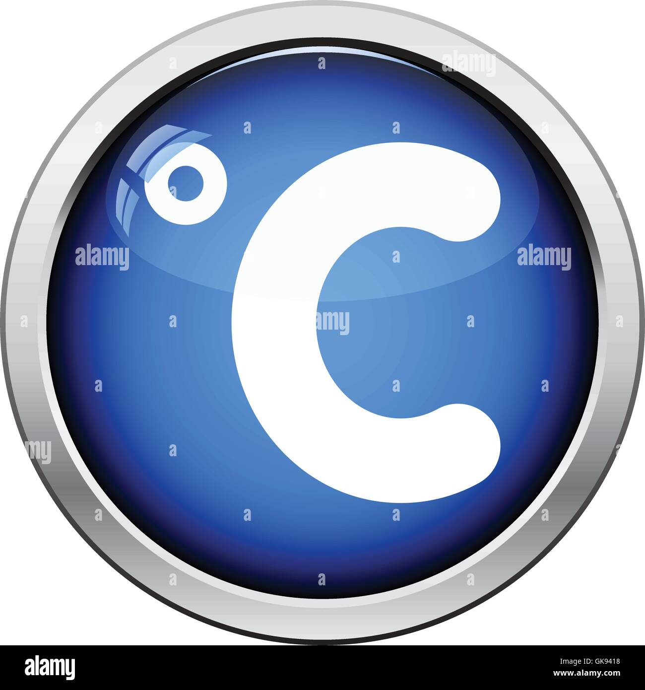 Celsius degree icon. Glossy button design. Vector illustration Stock ...