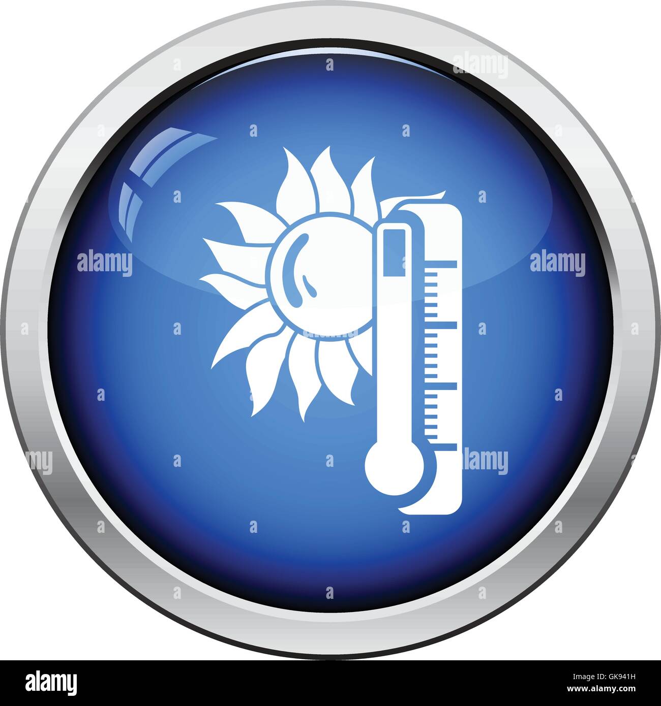 Summer heat icon. Glossy button design. Vector illustration Stock ...
