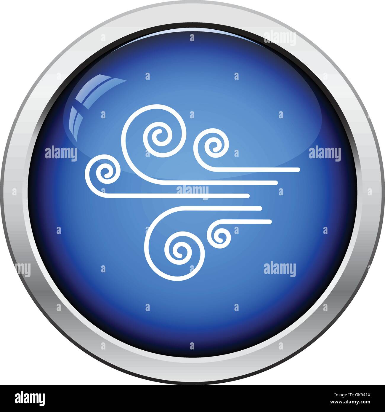 Wind icon. Glossy button design. Vector illustration Stock Vector Image ...