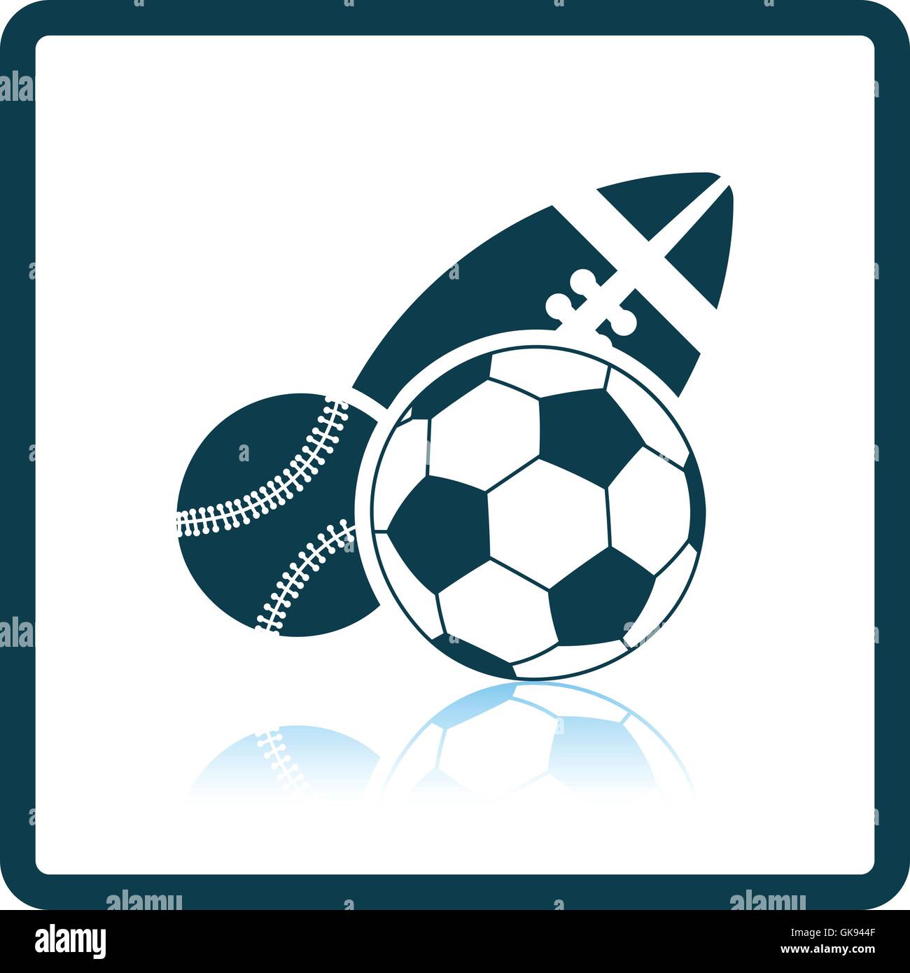 Sport balls icon. Shadow reflection design. Vector illustration Stock ...