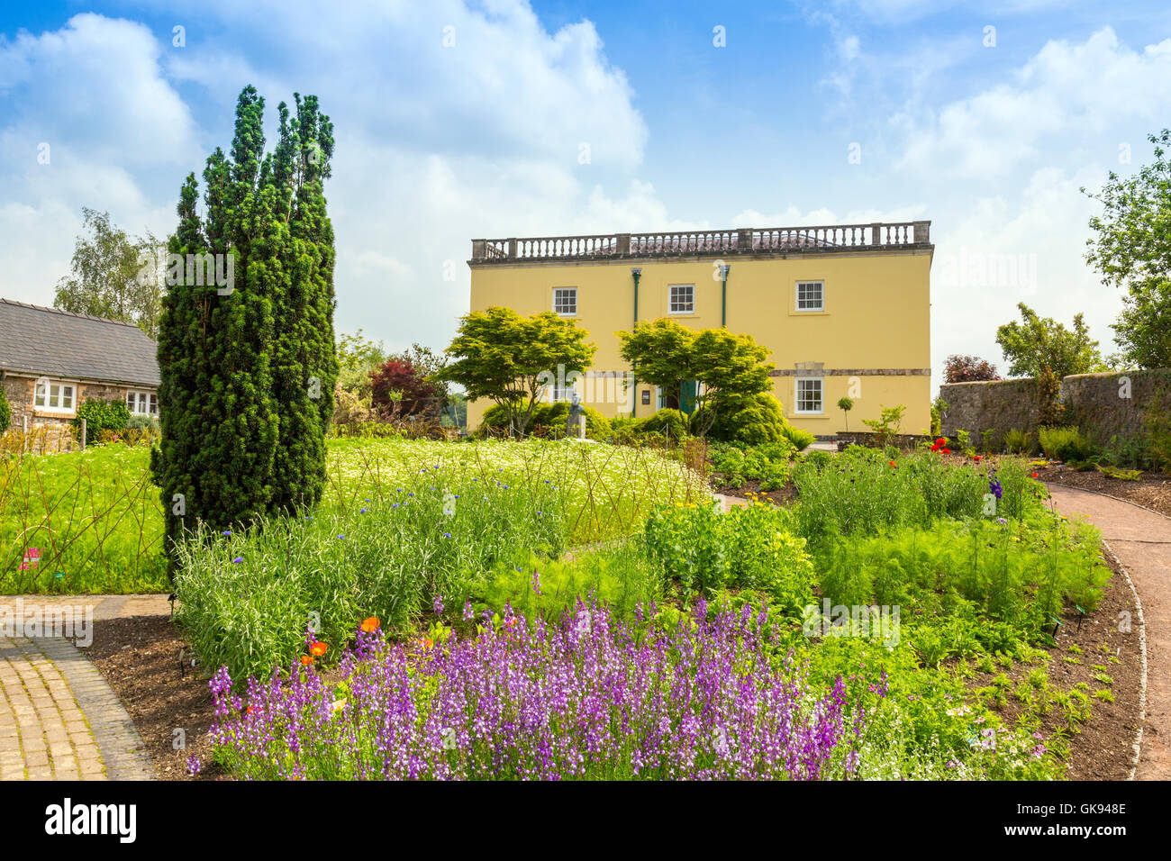 The garden outside Principality House at the National Botanic Garden of ...