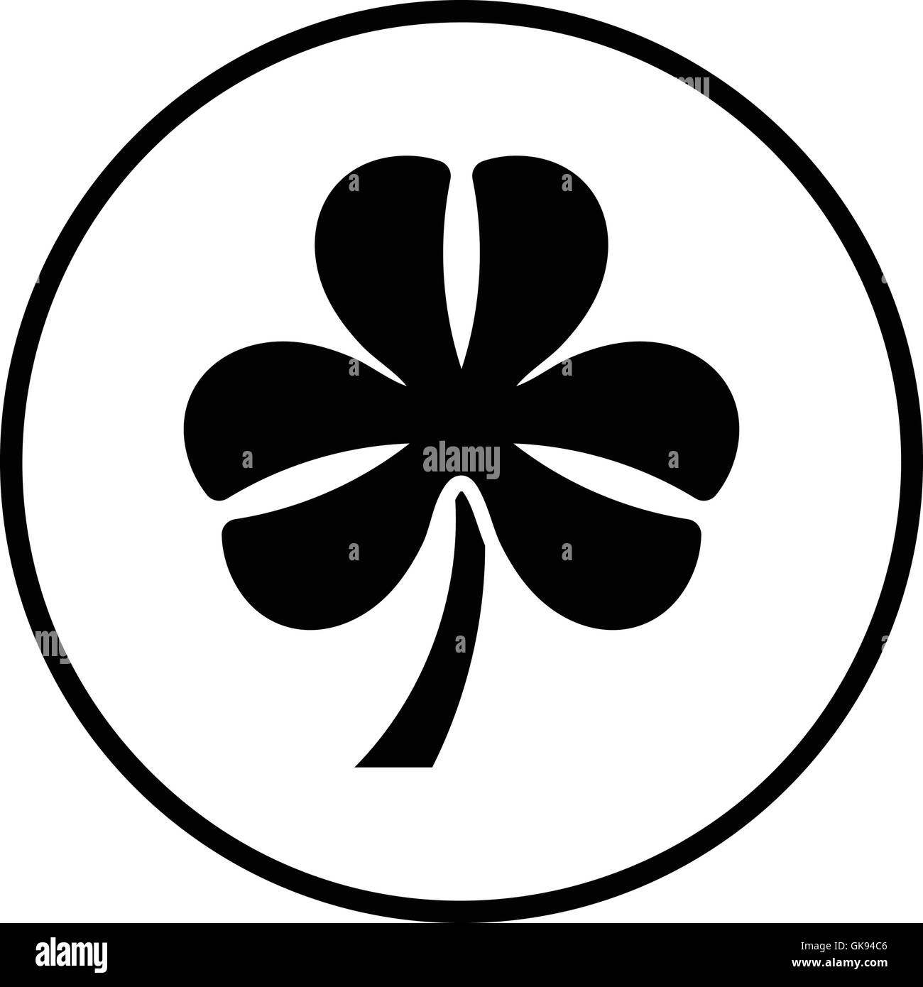Shamrock icon. Thin circle design. Vector illustration Stock Vector ...