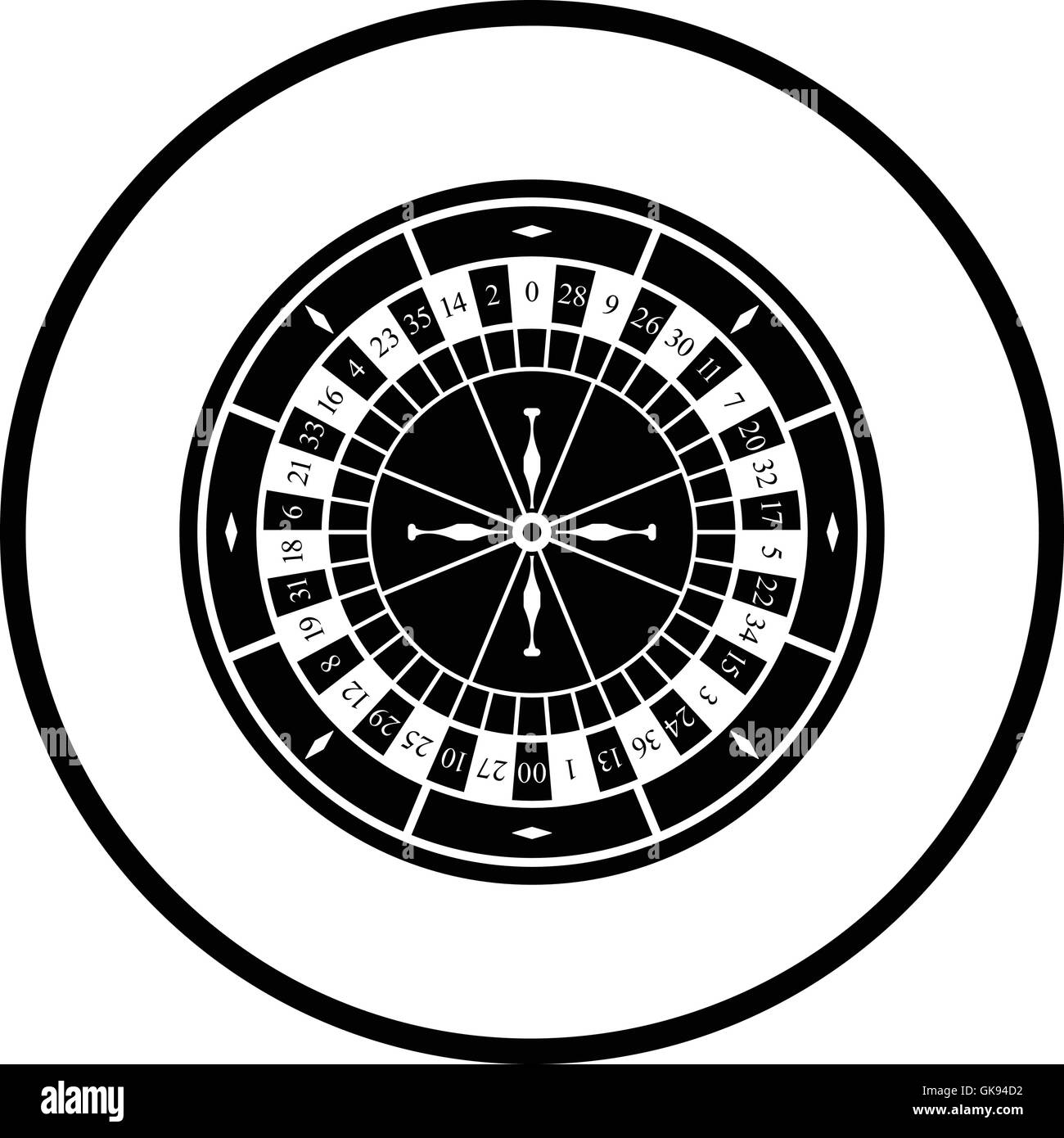 Roulette wheel icon. Thin circle design. Vector illustration Stock ...