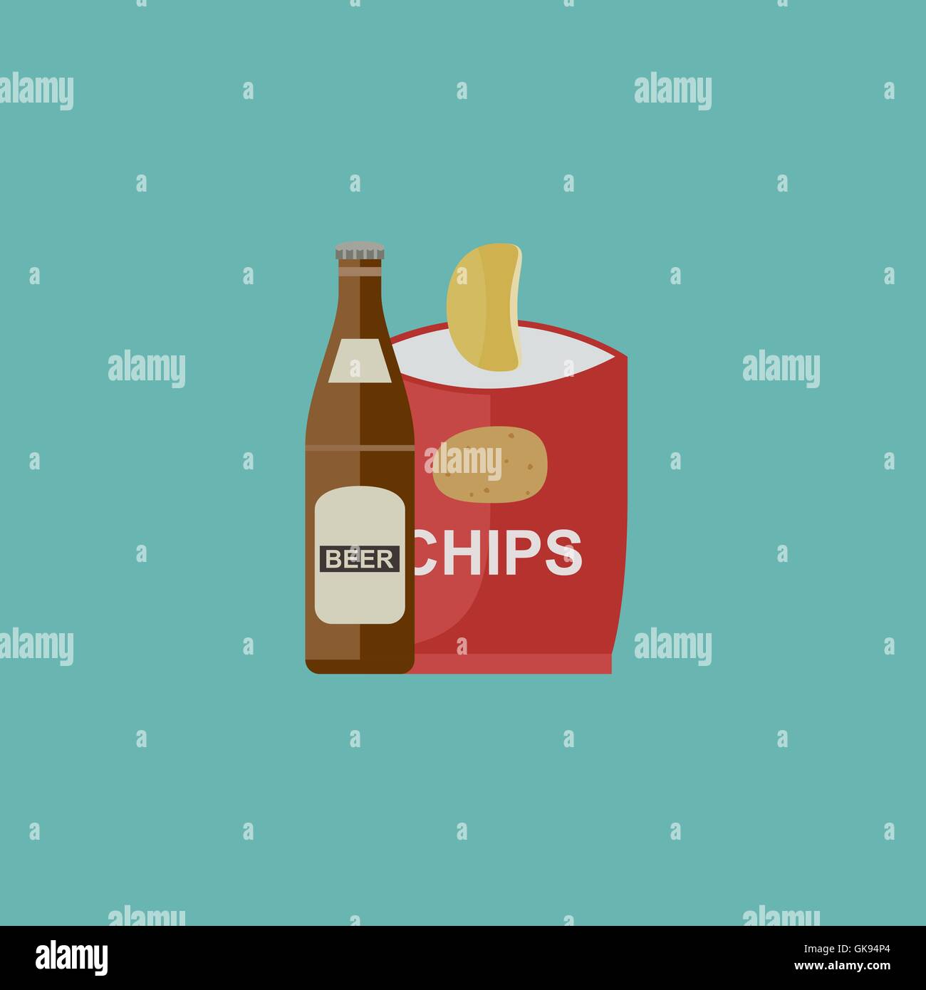 Glass bottle beer potato Stock Vector Images - Alamy