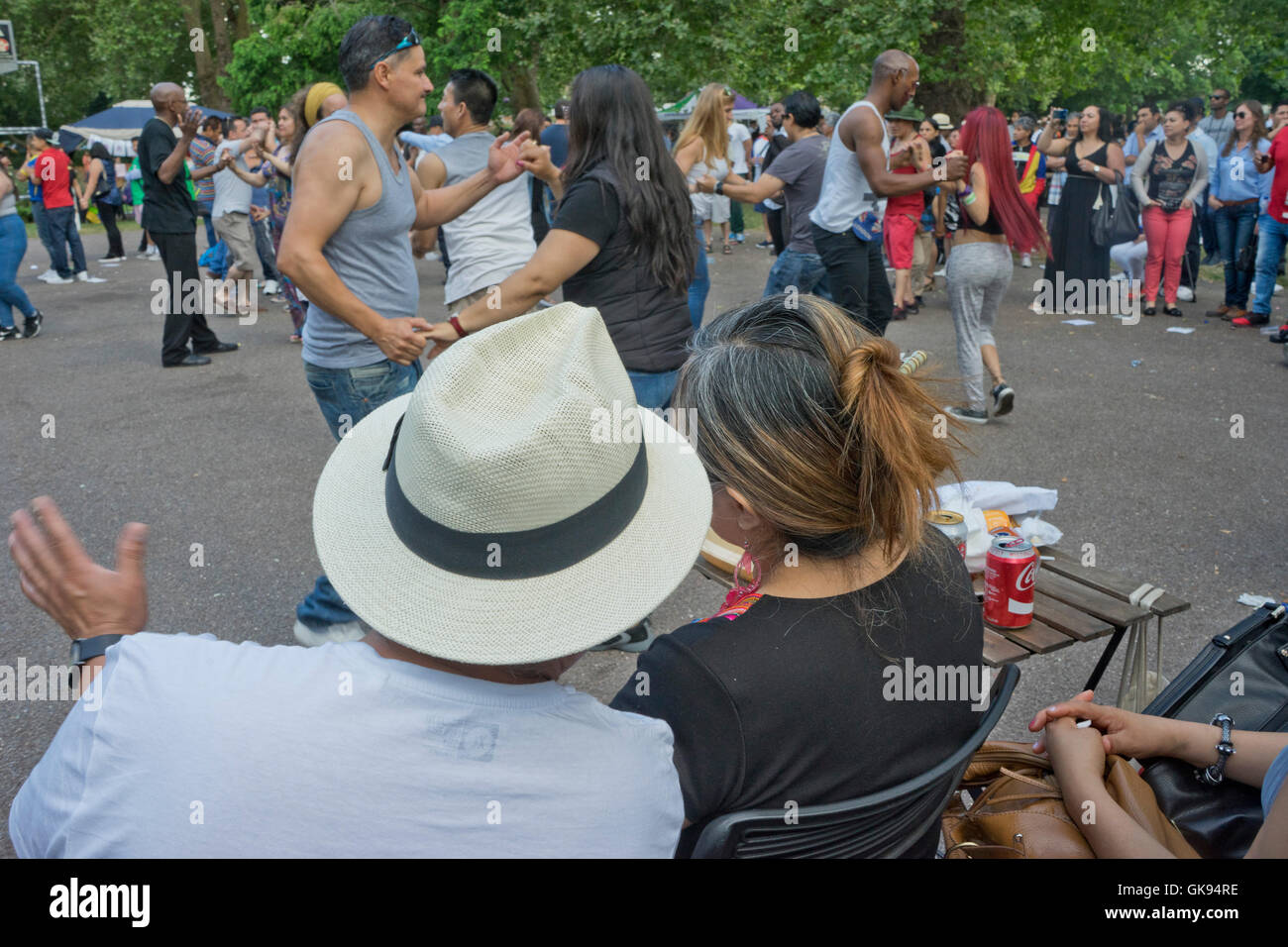 Salsa dancers at a Latin American music festival in Kennington, south ...