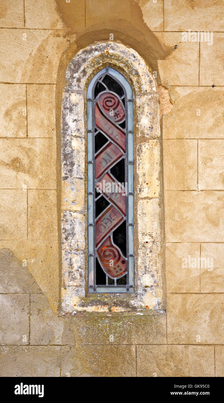 A single opening lancet window in the Decorated style at the church of ...