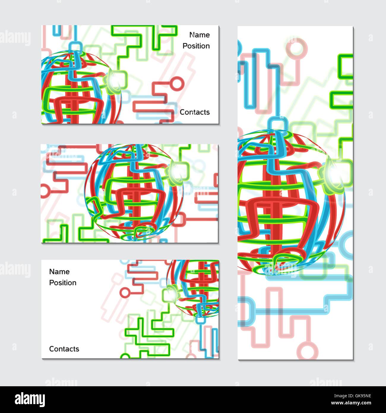 Global business card for network, internet, digital and information ...