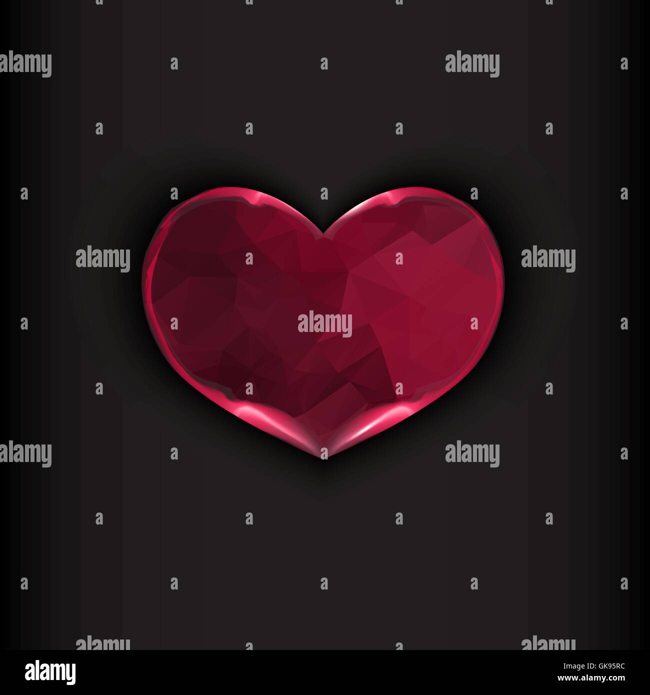 Fire heart on black background. Valentines day concept. Vector Stock ...
