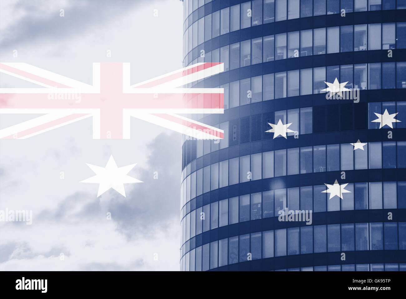 buisness tower concept with blending Australia flag Stock Photo - Alamy