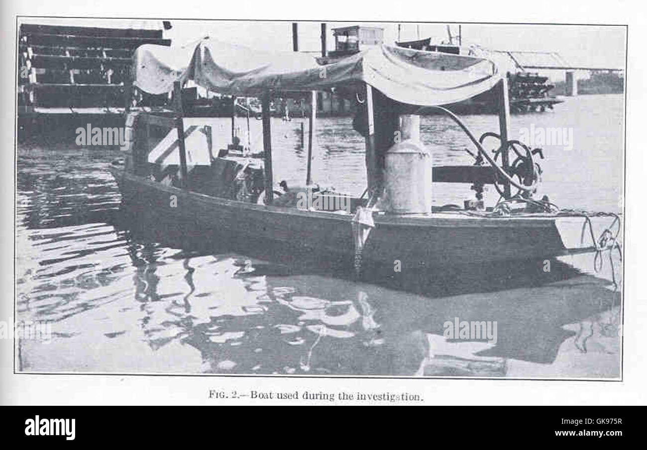 This entry describes a boat used during a specific investigation ...