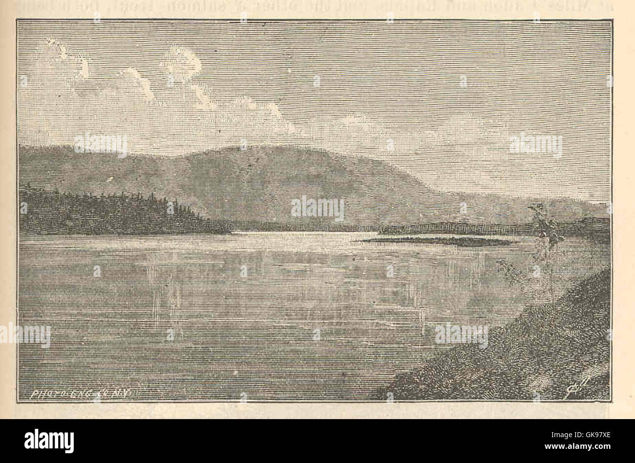 This photograph captures a historical view of old Fort Selkirk along ...