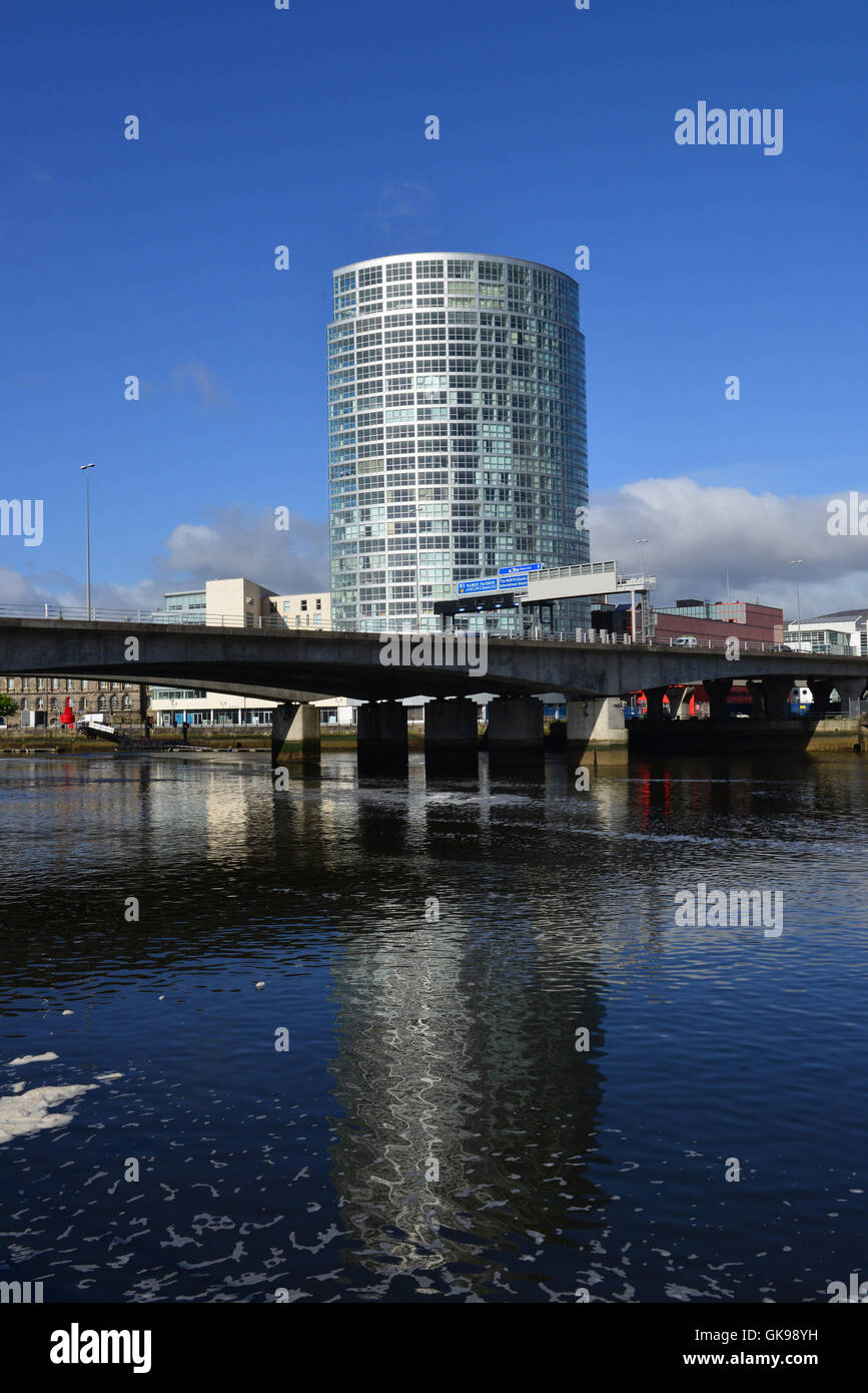 The Obel Tower, River Lagan,Belfast Stock Photo - Alamy