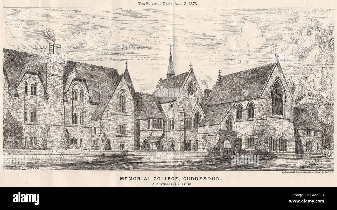 Memorial College, Cuddesdon; G.E. Street, R.A. Architect. Oxfordshire ...