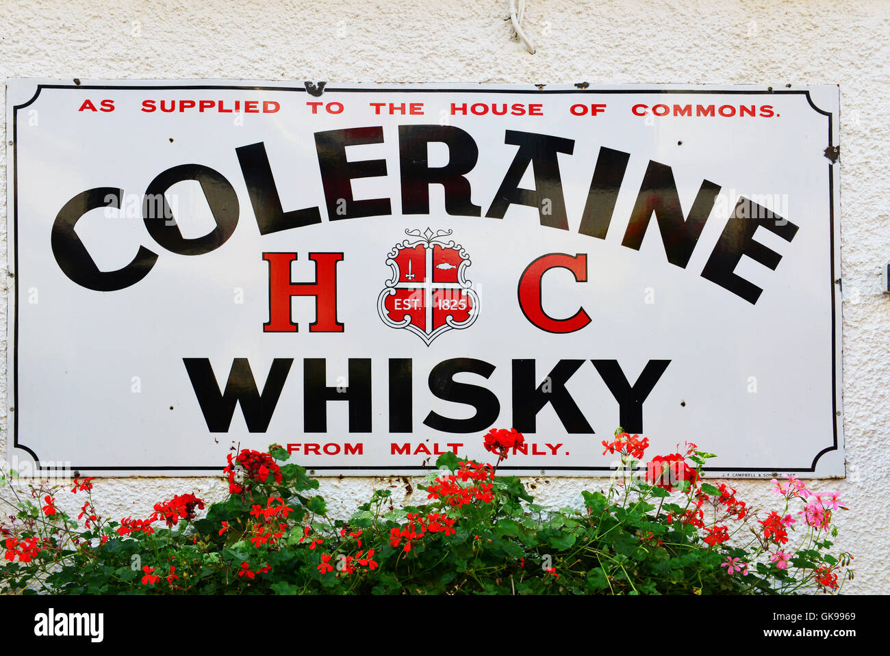 Coleraine House of Commons Whisky sign, Belfast, Northern Ireland ...