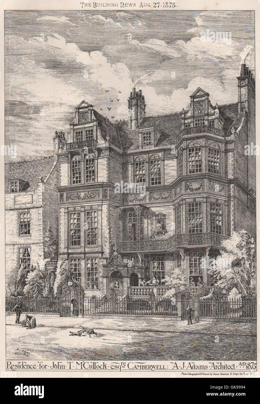 Residence for John T. McCulloch, Camberwell; A.J. Adams, Architect ...