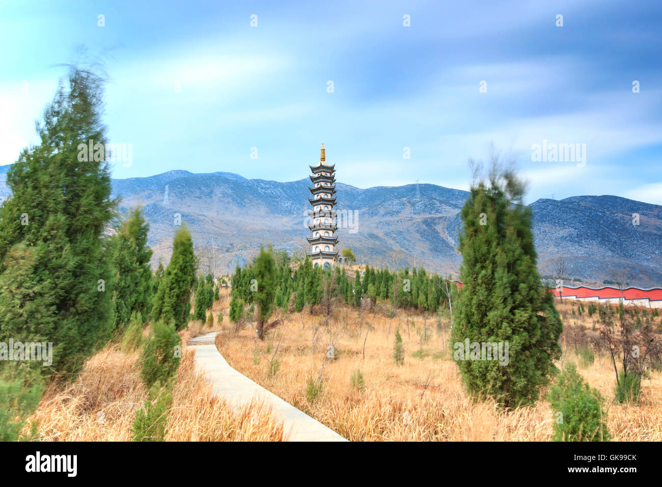 Long exposure at the Heyang Temple in Heqing, Yunnan in China Stock ...