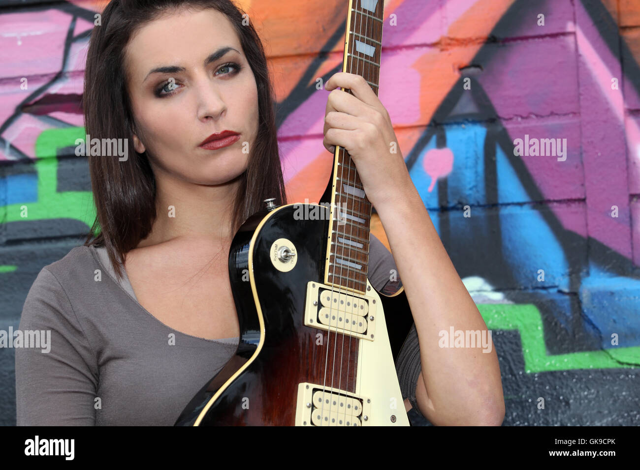 Goth guitarist hi-res stock photography and images - Alamy