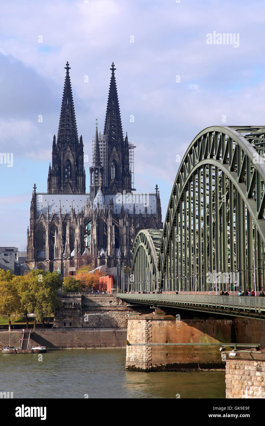 cologne cathedral and hohenzollern bridge Stock Photo - Alamy