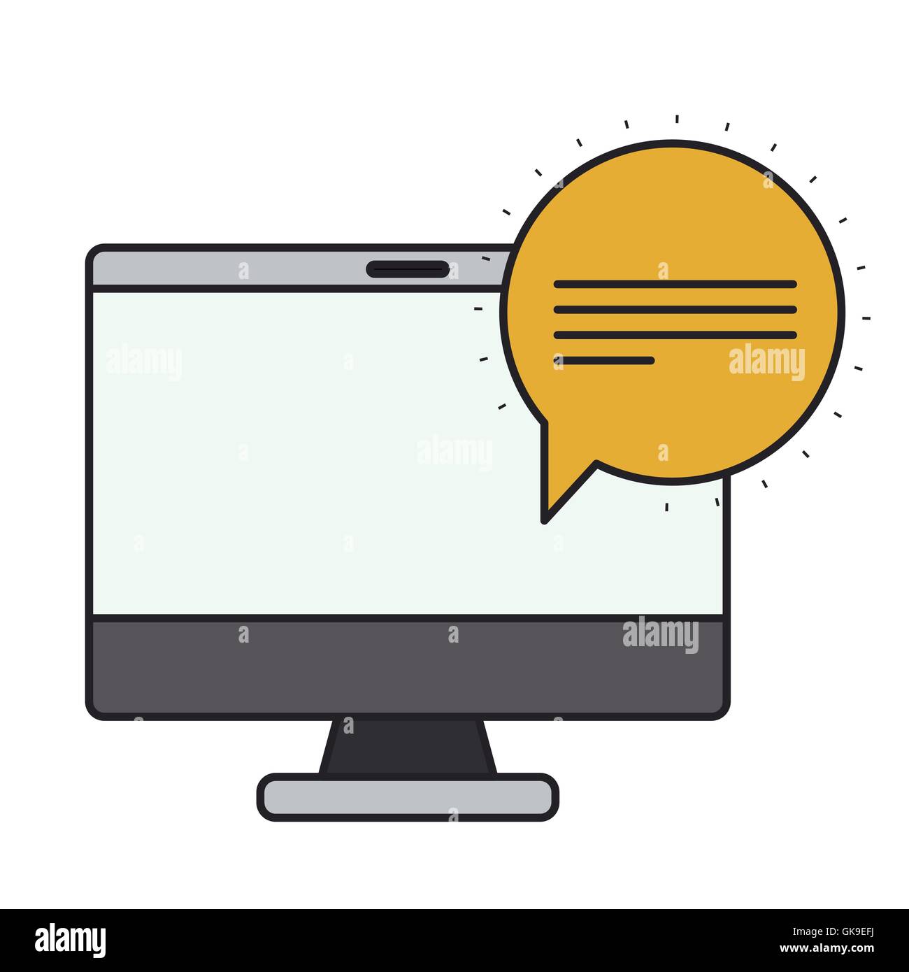 computer desktop isolated icon Stock Vector Image & Art - Alamy