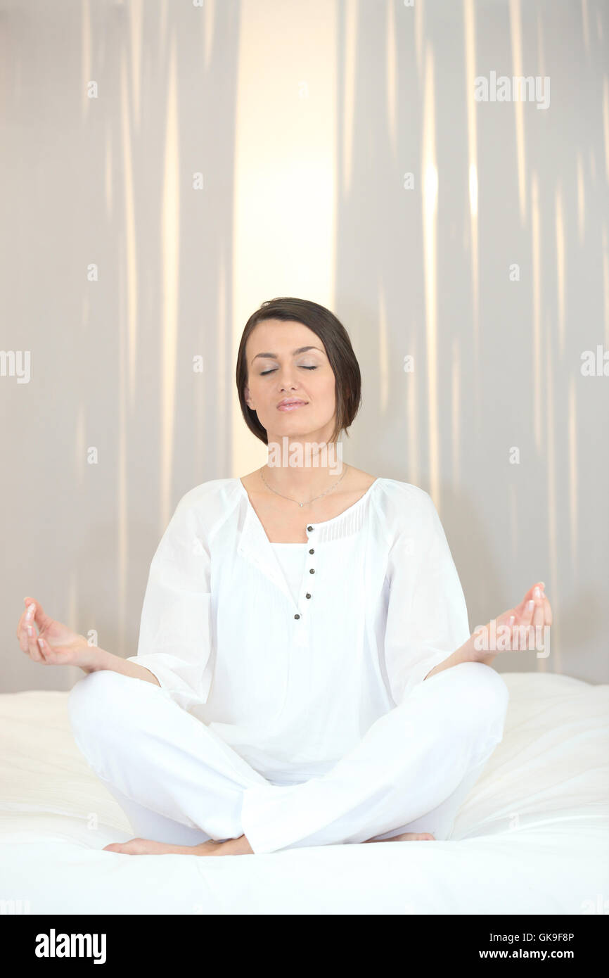 woman relaxation meditation Stock Photo - Alamy