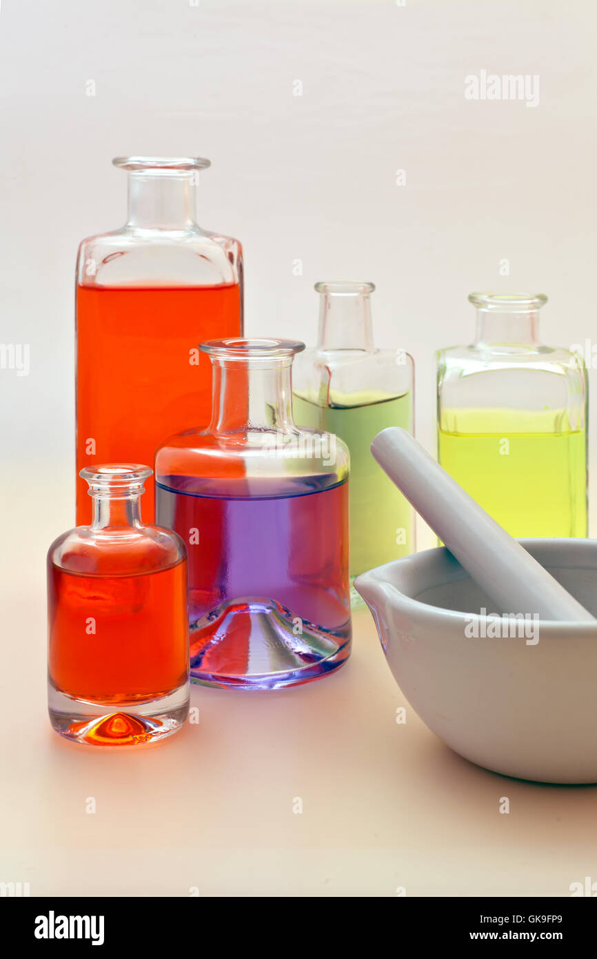 experiment deco bottles Stock Photo - Alamy