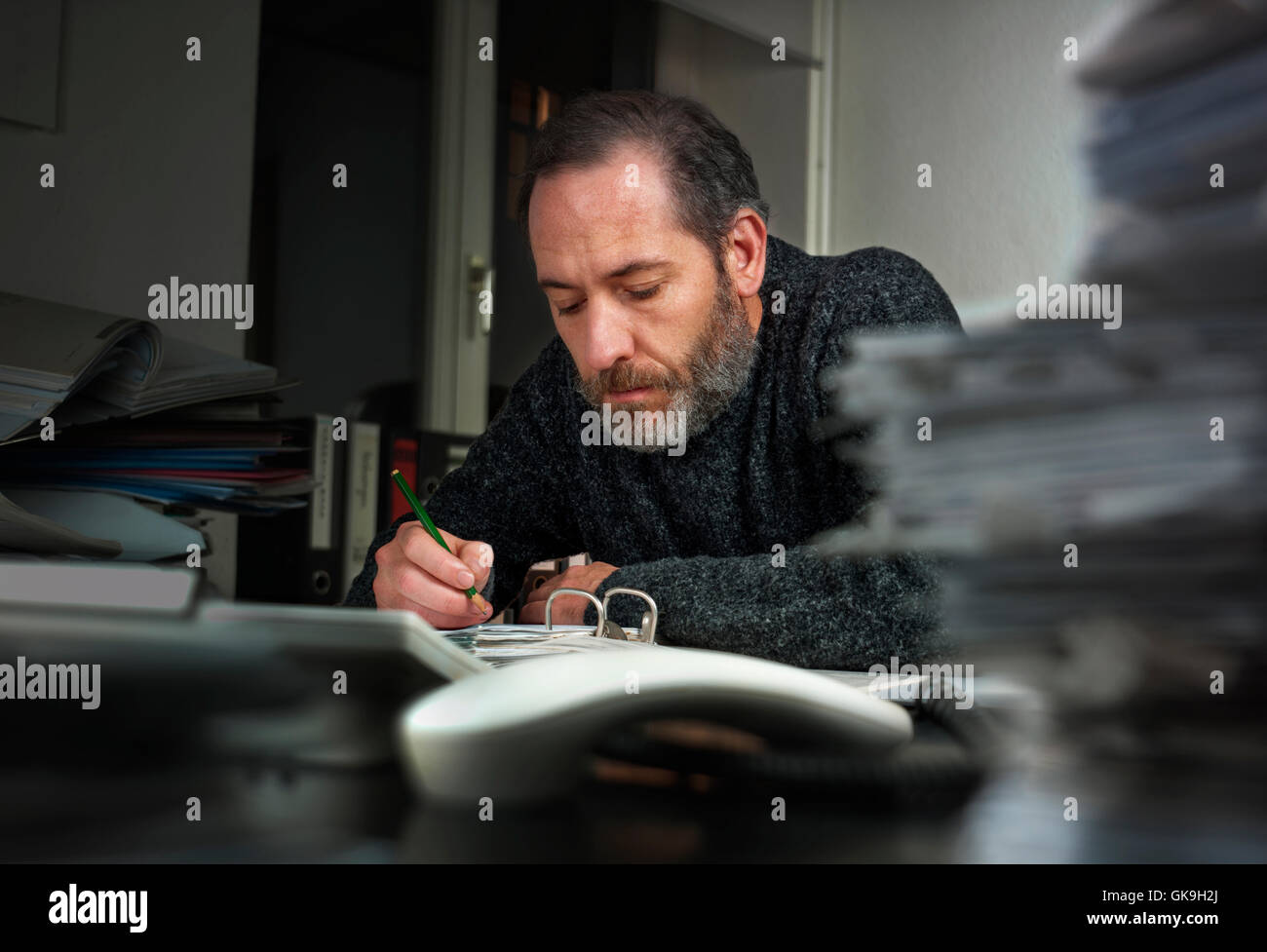 office desk work Stock Photo - Alamy