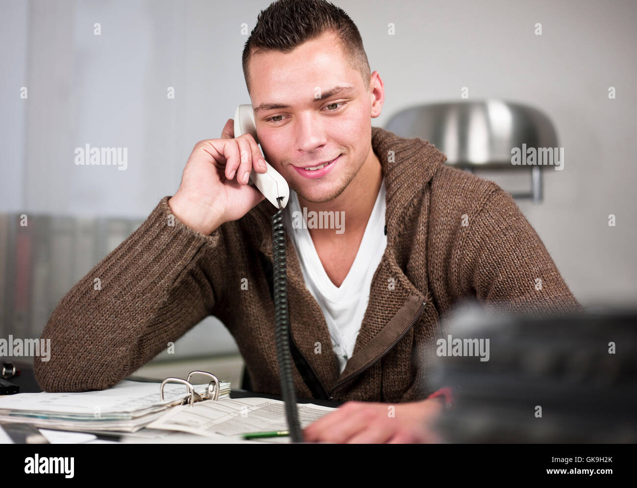 telephone phone office Stock Photo - Alamy