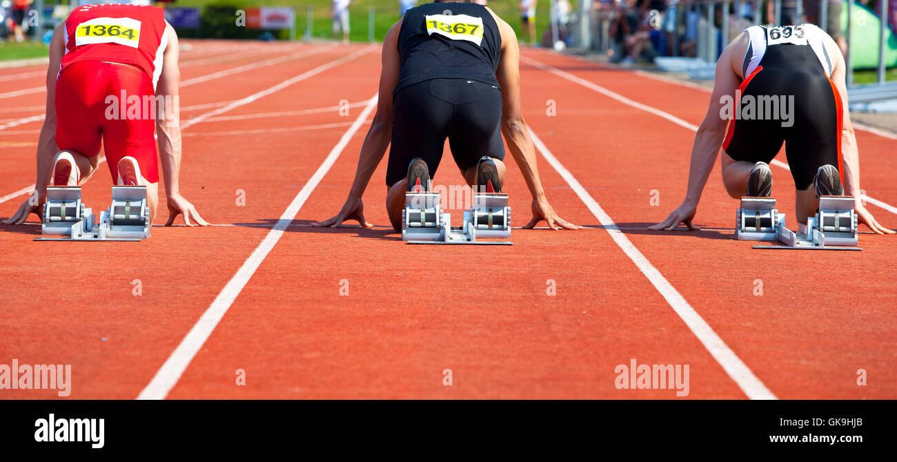 Male sprinter block hi-res stock photography and images - Alamy