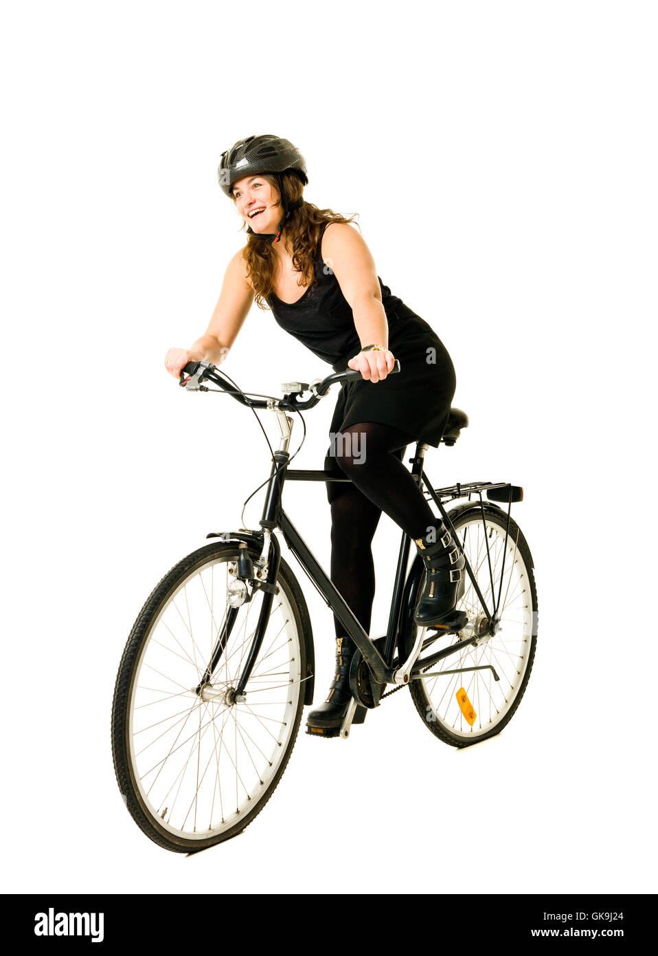 Holding wheel woman man Cut Out Stock Images & Pictures - Alamy