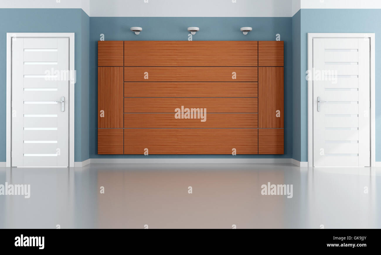 White empty room closed door hi-res stock photography and images - Alamy