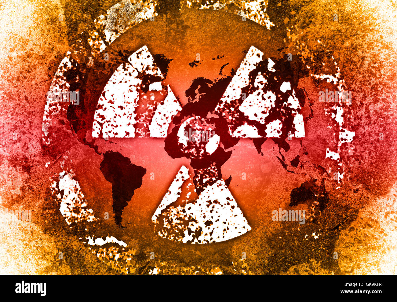 grunge look nuclear map Stock Photo - Alamy