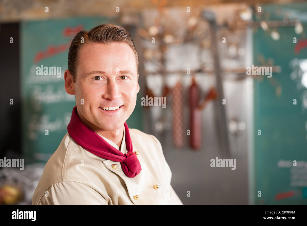 working in a butcher or butcher Stock Photo - Alamy