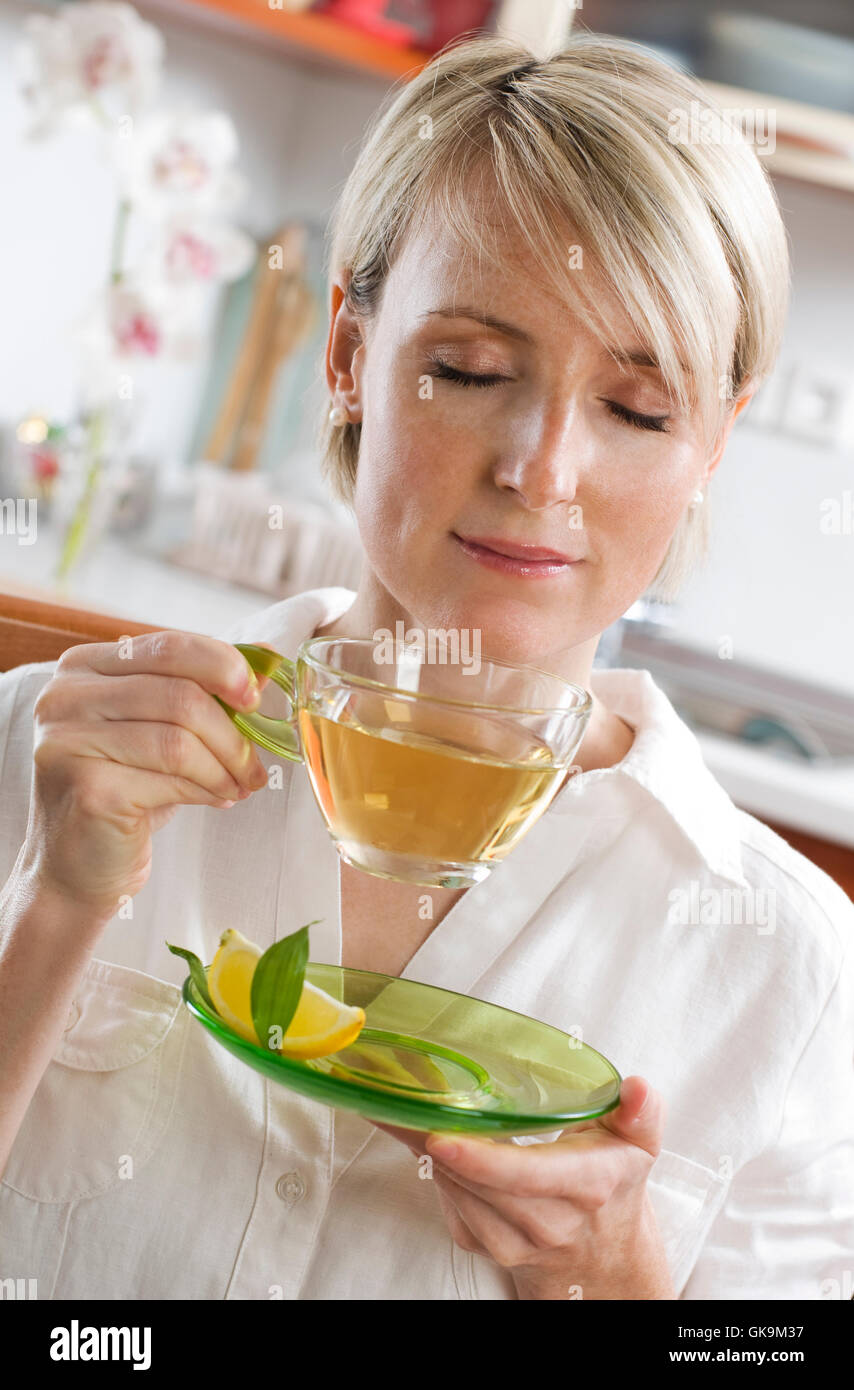 woman cup tea Stock Photo - Alamy