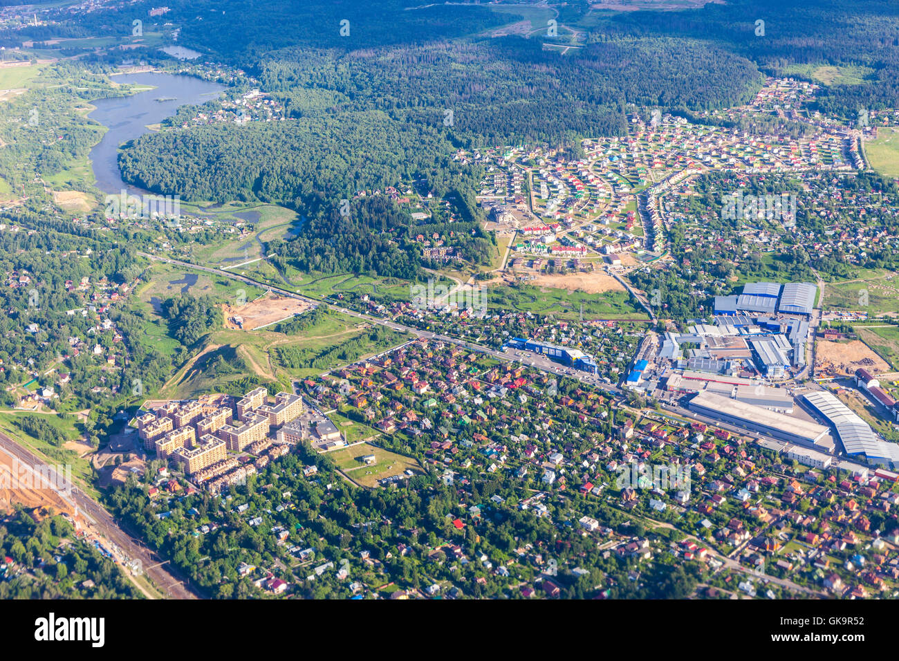 On the plane from Moscow aerial view. Russia Stock Photo - Alamy