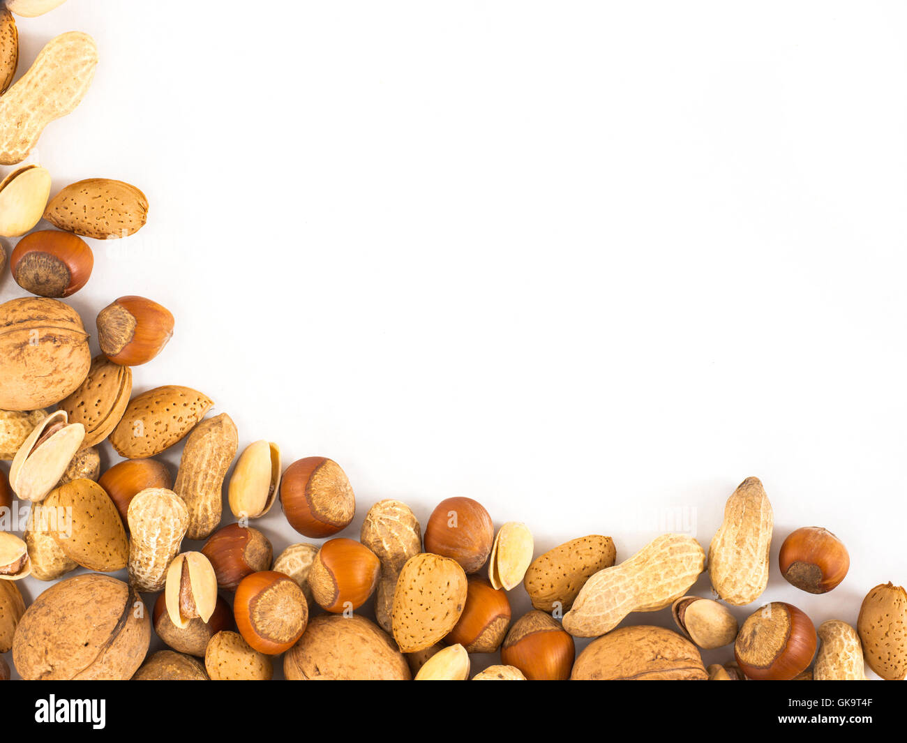 Background of mixed nuts with copy space Stock Photo - Alamy