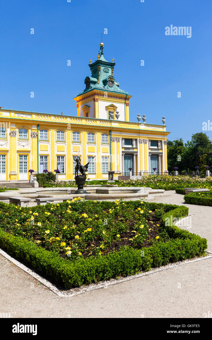 48th century Wilanow Palace in Warsaw, Poland formal garden Stock Photo ...