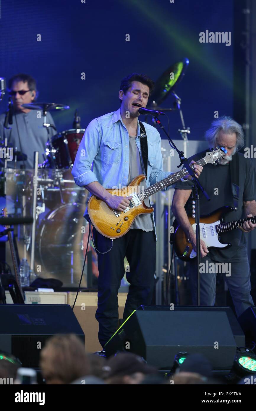 John Mayer seen at the ABC studios and performing on Jimmy Kimmel Live ...