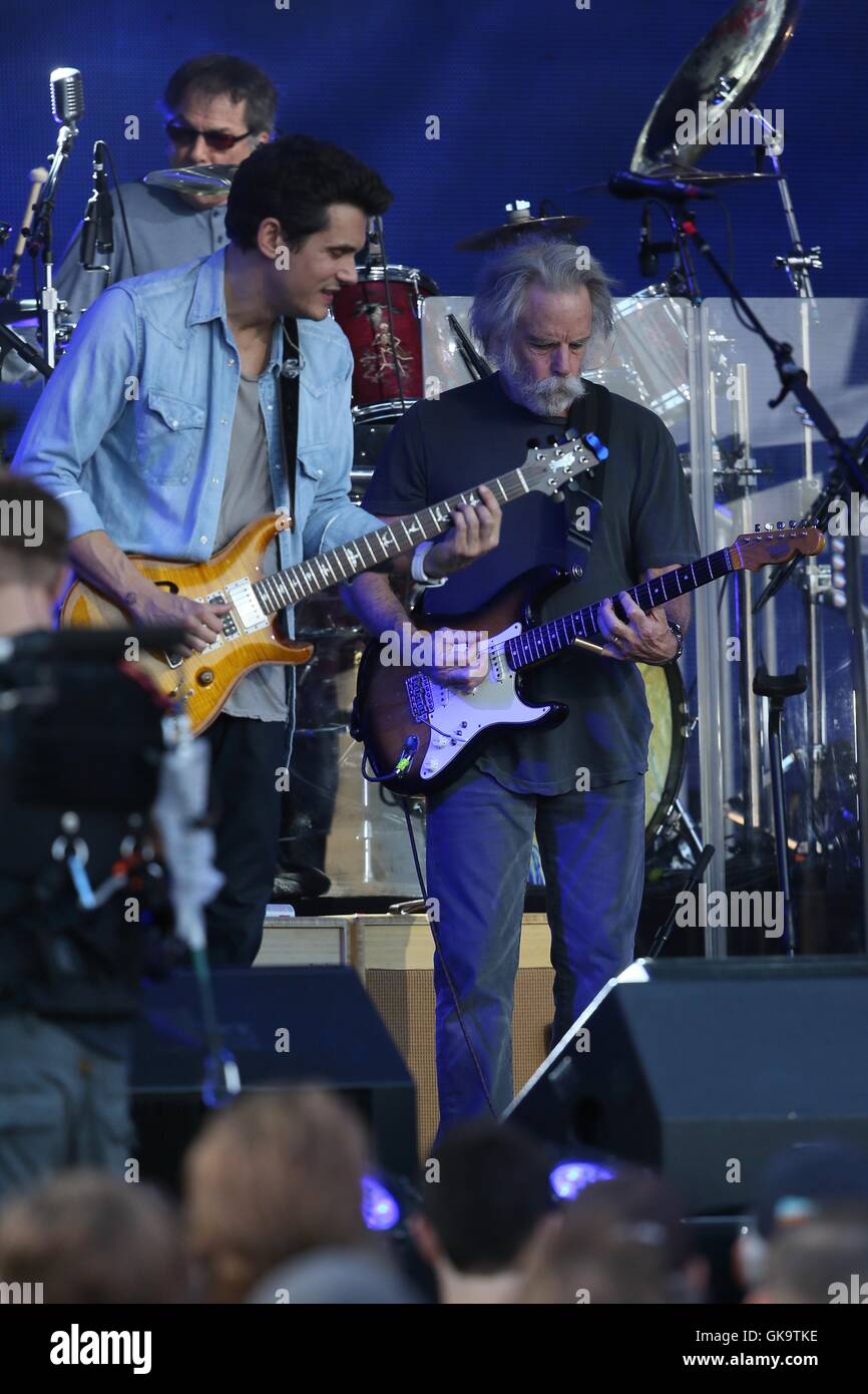 John Mayer seen at the ABC studios and performing on Jimmy Kimmel Live ...