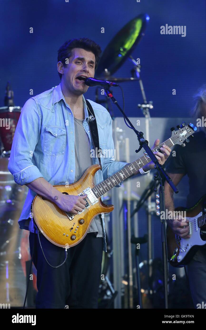 John Mayer seen at the ABC studios and performing on Jimmy Kimmel Live ...