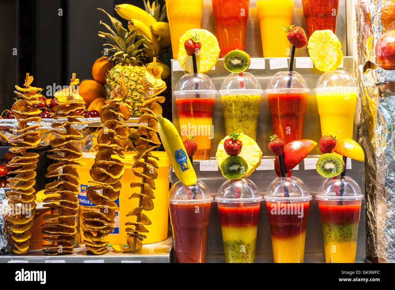 A variety of ice in Prague, the Czech market of colorful, fruity drinks ...
