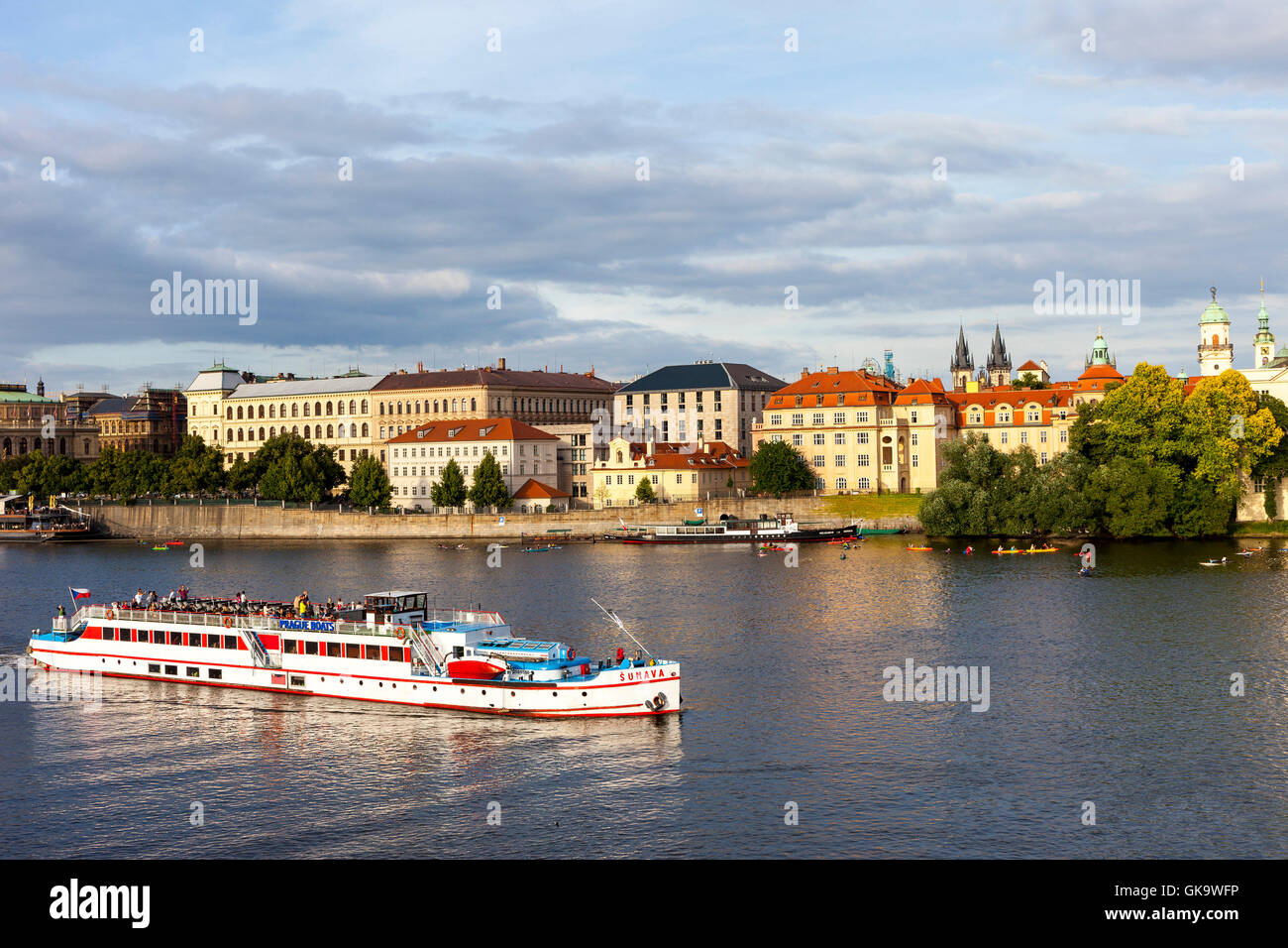 Prague cityscape with Danube sunset Stock Photo - Alamy