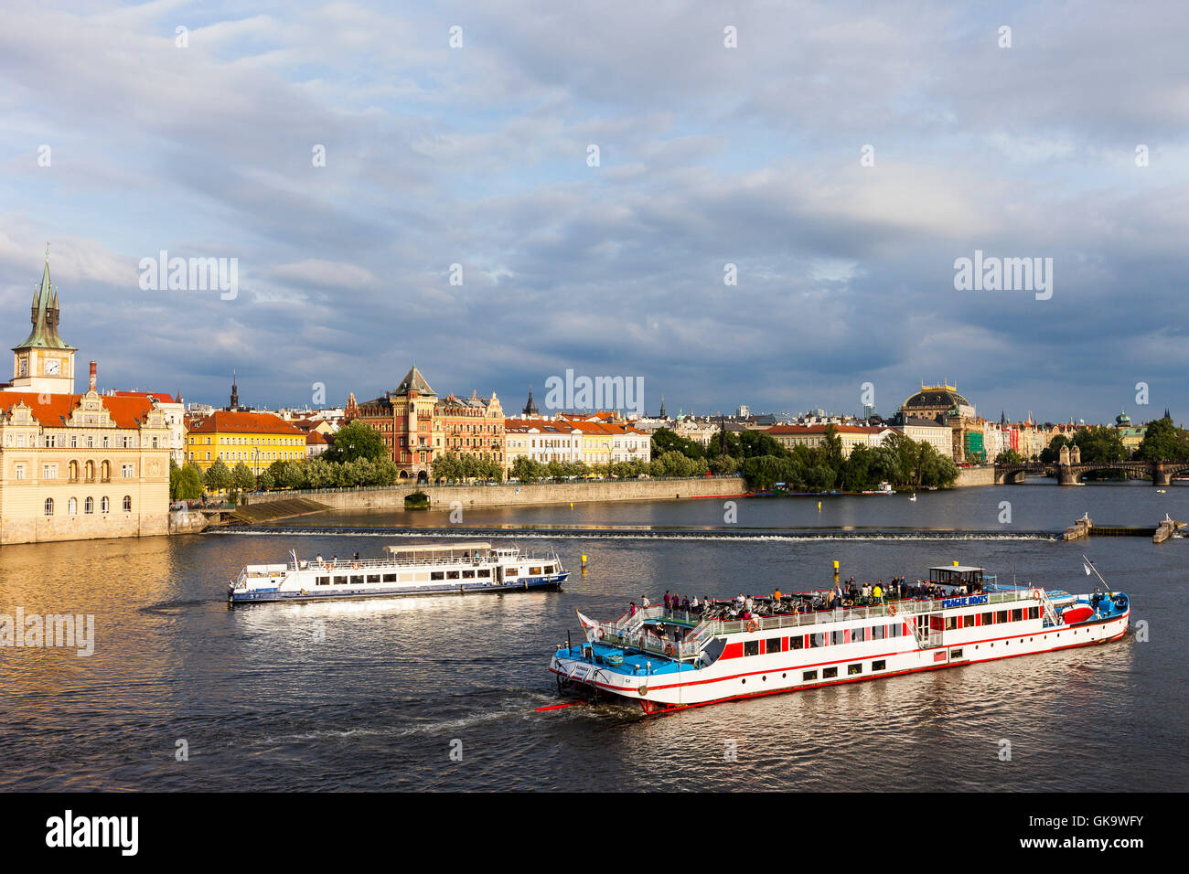 Prague cityscape with Danube sunset Stock Photo - Alamy