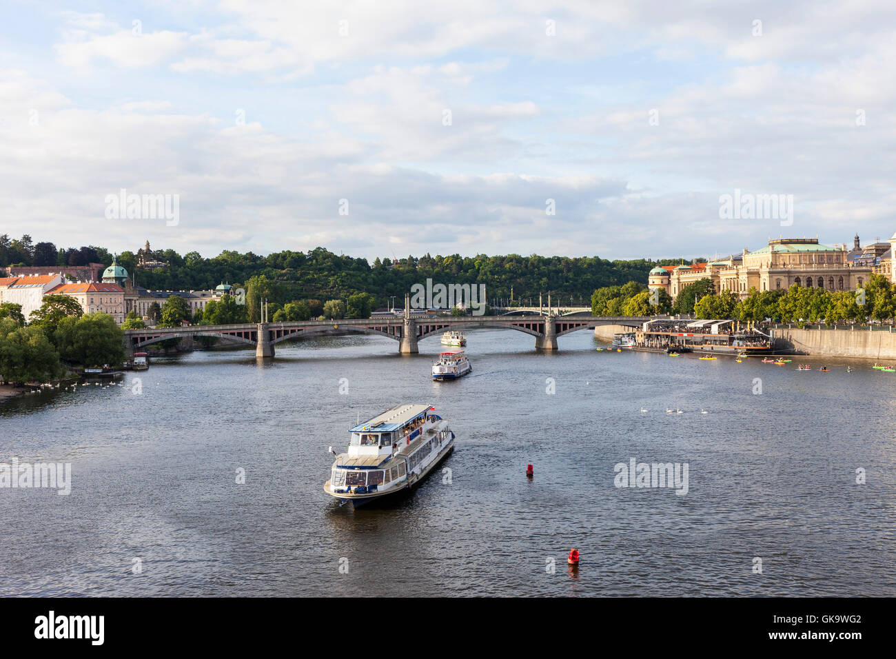 Prague cityscape with Danube sunset Stock Photo - Alamy