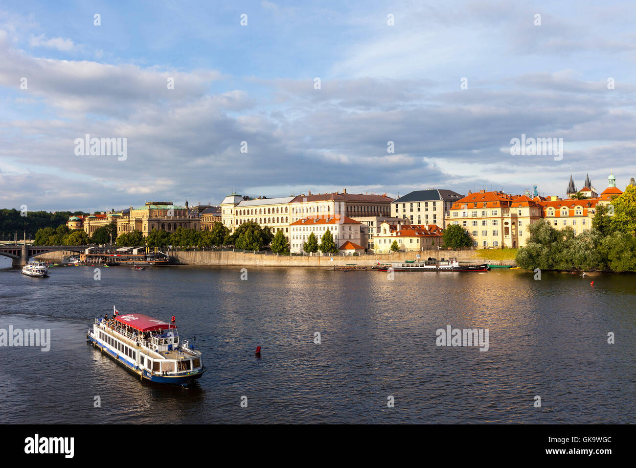 Prague cityscape with Danube sunset Stock Photo - Alamy