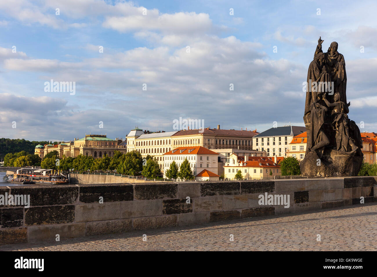Prague cityscape with Danube sunset Stock Photo - Alamy