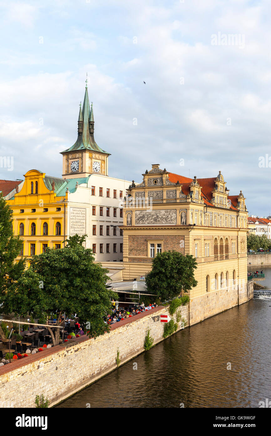 Prague cityscape with Danube sunset Stock Photo - Alamy