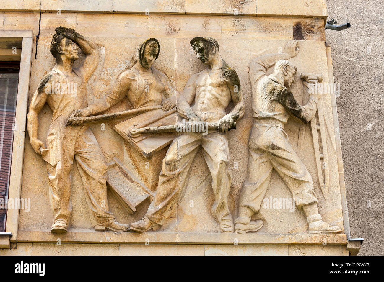 Construction in the West Bratislava, Slovakia Communist sculpture Stock ...
