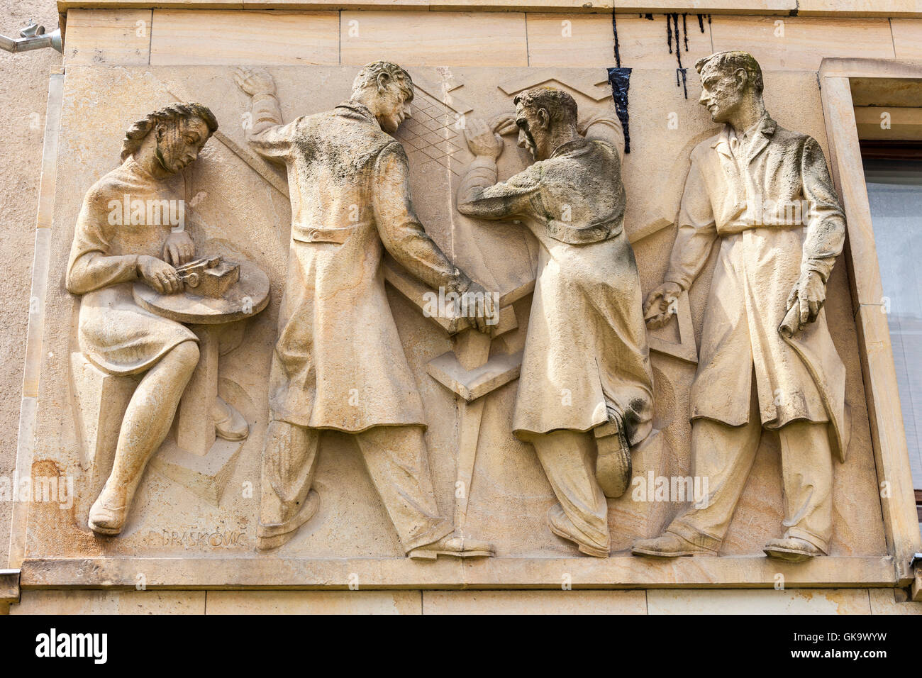 Construction in the West Bratislava, Slovakia Communist sculpture Stock ...